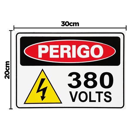 Combo 6 Placas De Sinalização Perigo 380 Volts 30x20 Acesso S 217 4