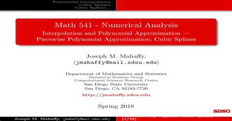 pdf math 541 numerical analysis interpolation and courses f16 math541