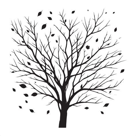 mínimo otoño desnudo árbol vector silueta 36286021 Vector en Vecteezy