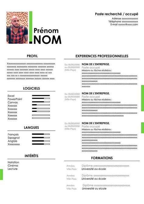 Cv Gratuit A Remplir Et Imprimer