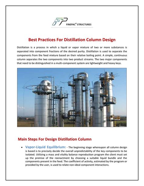 Best Practices For Distillation Column Design By Finepac Structures Issuu