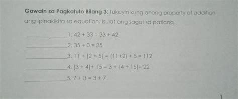 Solved Gawain Sa Pagkatuto Bilang Tukuyin Kung Anong Property Of