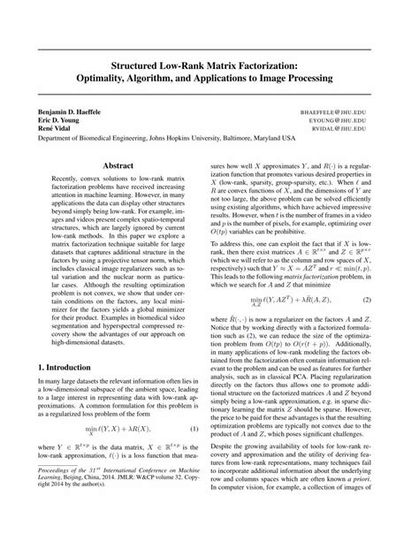 pdf structured low rank matrix factorization optimality proceedings mlr press v32