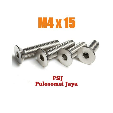 Jual Baut JF L Stainless Verseng M4 X 15 Stainless 304 Shopee Indonesia