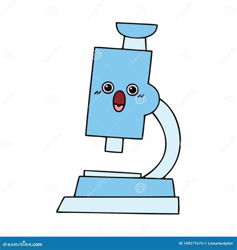 Microsc pio Bonito Dos Desenhos Animados Ilustração do Vetor