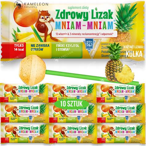 ZDROWY LIZAK KULKA witaminy i minerały smak ANANAS 10 sztuk STARPHARMA