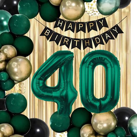 ZESTAW DEKORACJI balony NA 40 URODZINY ścianka BUTELKOWA ZIELEŃ złote