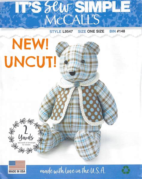 Simplicity Mccall S A New Uncut Pattern Wow Etsy Memory Bears