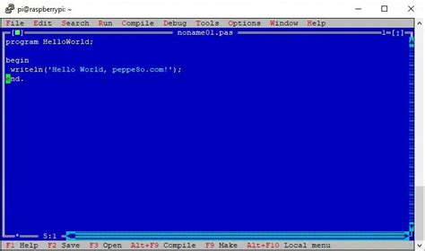 using pascal programming language with raspberry pi