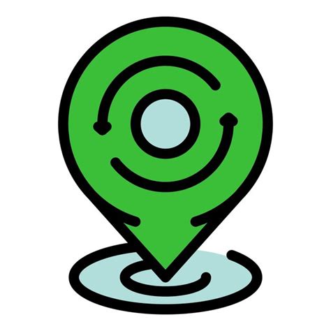Premium Vector Geotag With Circular Arrows Icon Outline Geotag With