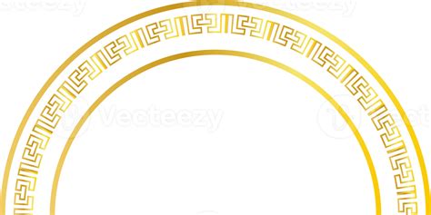 cadre d ornement chinois en demi cercle traditionnel doré 13760959 PNG