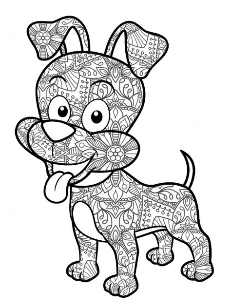 Dibujos De Mandala De Perro Imprimible Para Colorear Para Colorear