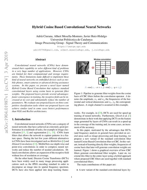 hybrid cosine based convolutional neural networks deepai