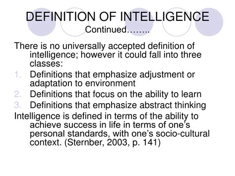 PPT THE ASSESSMENT OF INTELLIGENCE PowerPoint Presentation Free