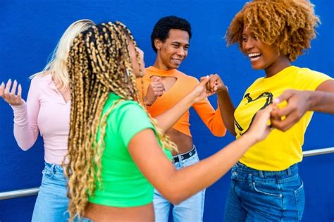 Premium Photo Latin And African American Woman Dancing Salsa Together