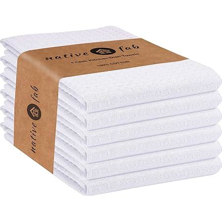 Aztex Plain Cotton Tea Towels Cotton Pack Of Gsm White