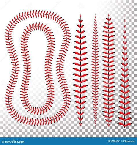 El Béisbol Cose Vector Cordón De Un Béisbol Aislado En Transparente