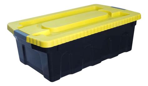 Cajas Contenedor Uso Rudo Negra L Con Tapa Y Broches Arux Online