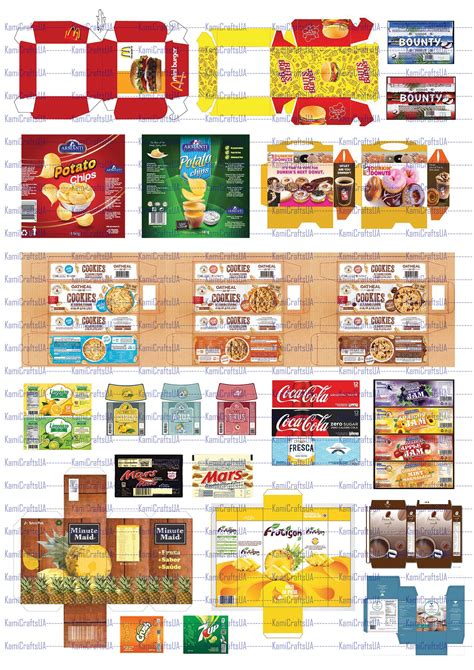 Printable Miniature Food Packaging For Miniature Dollhouse Scale