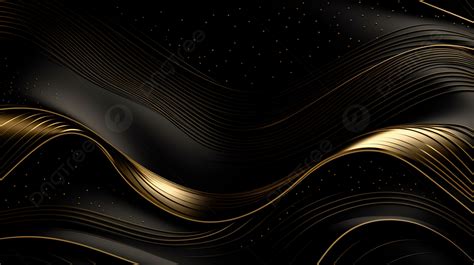 Fundo Vector Ondulado Dourado Em Preto E Dourado 3d Papel De Parede