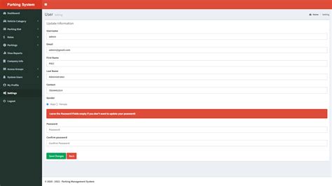 parking management system project in codeigniter source code