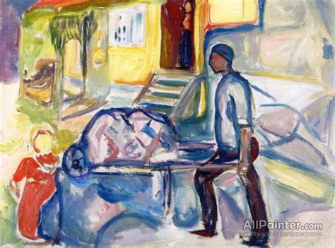 Edvard Munch Worker With A Wheelbarrow Oil Painting Reproductions For