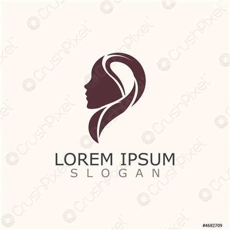 Vector Of Beautiful Woman Face Logo Women Icon On White Stock Vector