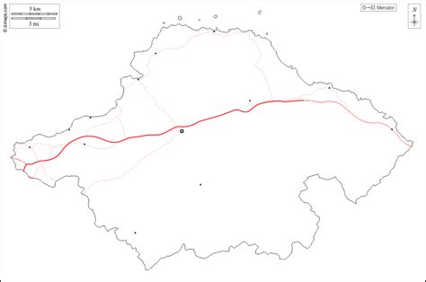 东洛锡安 免费地图 免费的空白地图 免费的轮廓地图 免费基地地图 大纲 主要城市 道路 白