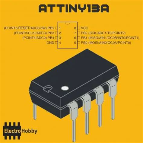 Attiny Bit Avr Microcontroller Pinout Equivalent And Off