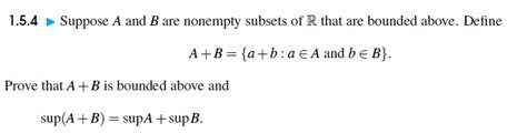 solved 1 5 4 suppose a and b are nonempty subsets of r that
