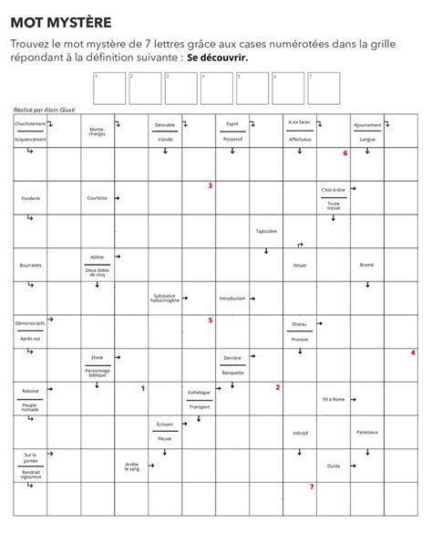 Grille De Mots Crois S Gratuite D Couvrez Le Mot Myst Re Femininbio