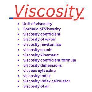 Viscosity Unit Formula Coefficient Dimension Law And Index Of Viscosity