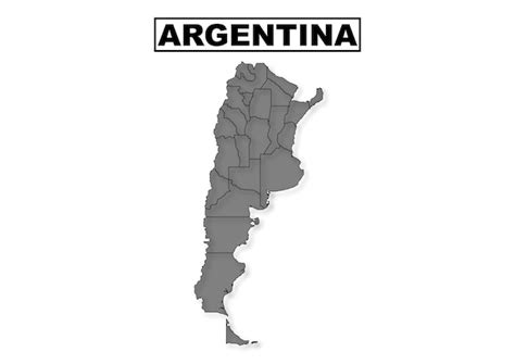 Contorno De Mapa Gris Argentina Con Estados O Provincias Vector Premium