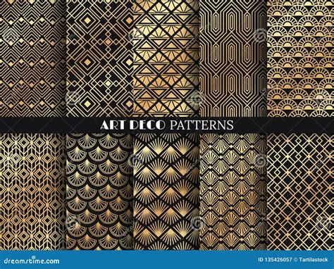 Art Deco Pattern Golden Minimalism Lines Vintage Geometric Arts And