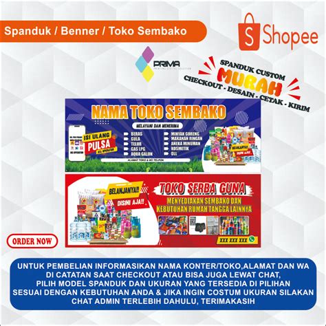 Jual SPANDUK BANNER TOKO SEMBAKO CETAK SPANDUK TOKO SEMBAKO Shopee