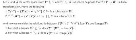 solved let v and w be vector spaces with v′⊆v and w′⊆w