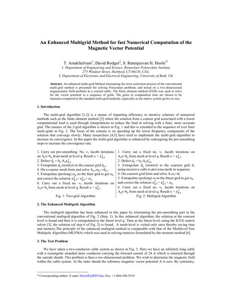 pdf “an enhanced multigrid method for fast numerical computation of the magnetic vector potential