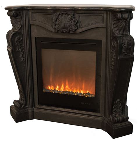 Casa Padrino Luxus Jugendstil Kamin Mit LED Kamineinsatz Schwarz 118 X