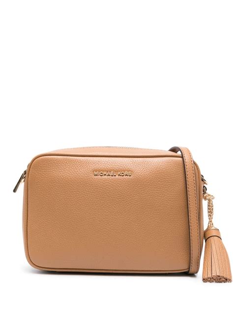Michael Michael Kors Bolsa Transversal Jet Set Média De Couro Marrom
