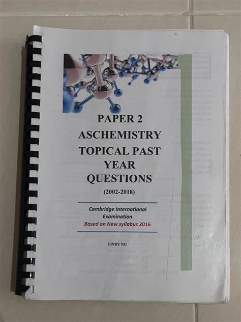 A Levels Chemistry Paper Topical Past Year Questions Hobbies Toys