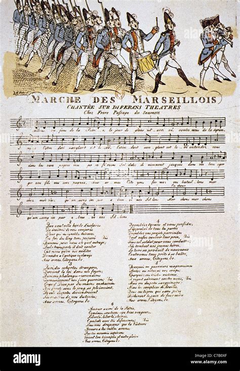 La Marseillaise Hymne National De La France Par Rouget De Lisle 1792