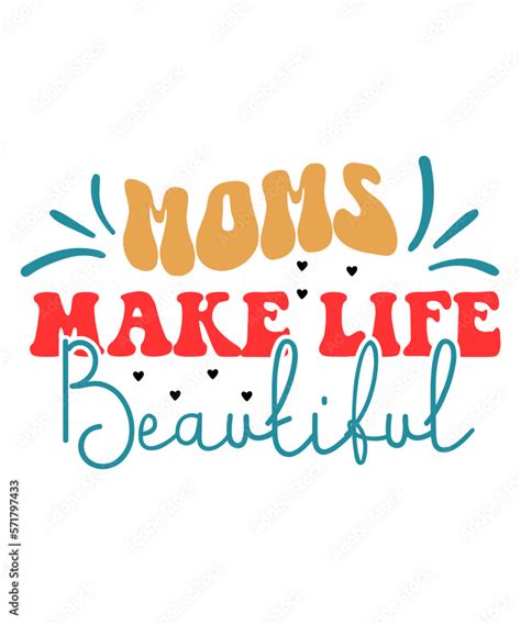 Stockvektorbilden Retro Mom Svg Mom Life Svg Groovy Mama Svg Retro