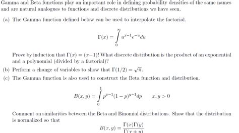 solved gamma and beta functions play an important role in