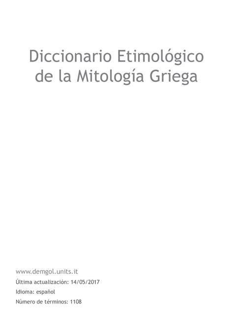 Calaméo Diccionario Etimológico Griego
