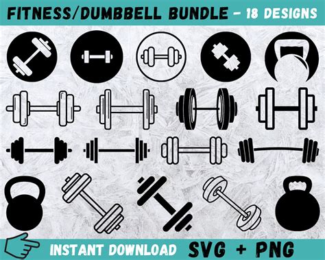 Dumbbell SVG Bundle Fitness Svg Dumbbell Cricut Weight Svg Etsy
