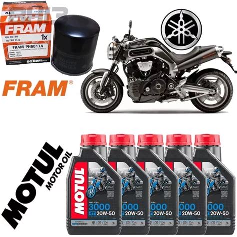 Kit Troca Óleo Yamaha Mt01 Ph6017a Motul 3000 20w50 Mineral