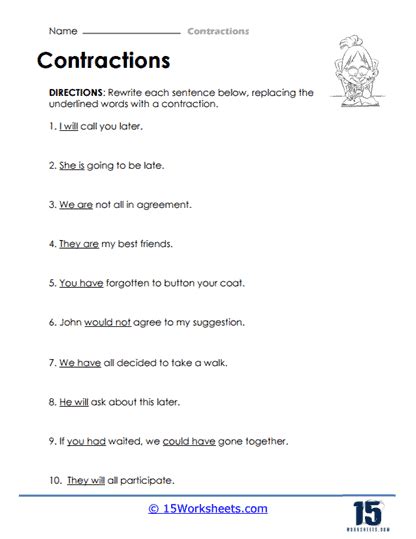 Contractions Worksheet Smiling And Shining In Second Grade