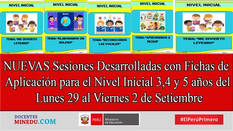 Sesiones De Aprendizaje 2023 Nivel Inicial Image To U