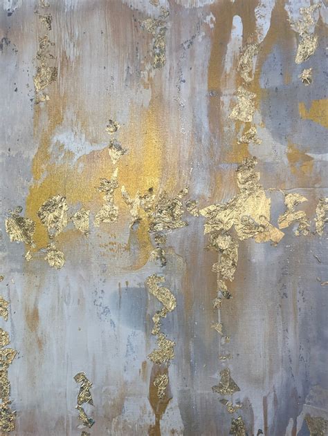 Silver To Gold Abstract Painting Gold Art Abstract Painting Etsy Israel