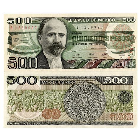 1983 Banconota Messico 500 Pesos FI Madero P79a FDS Mynumi